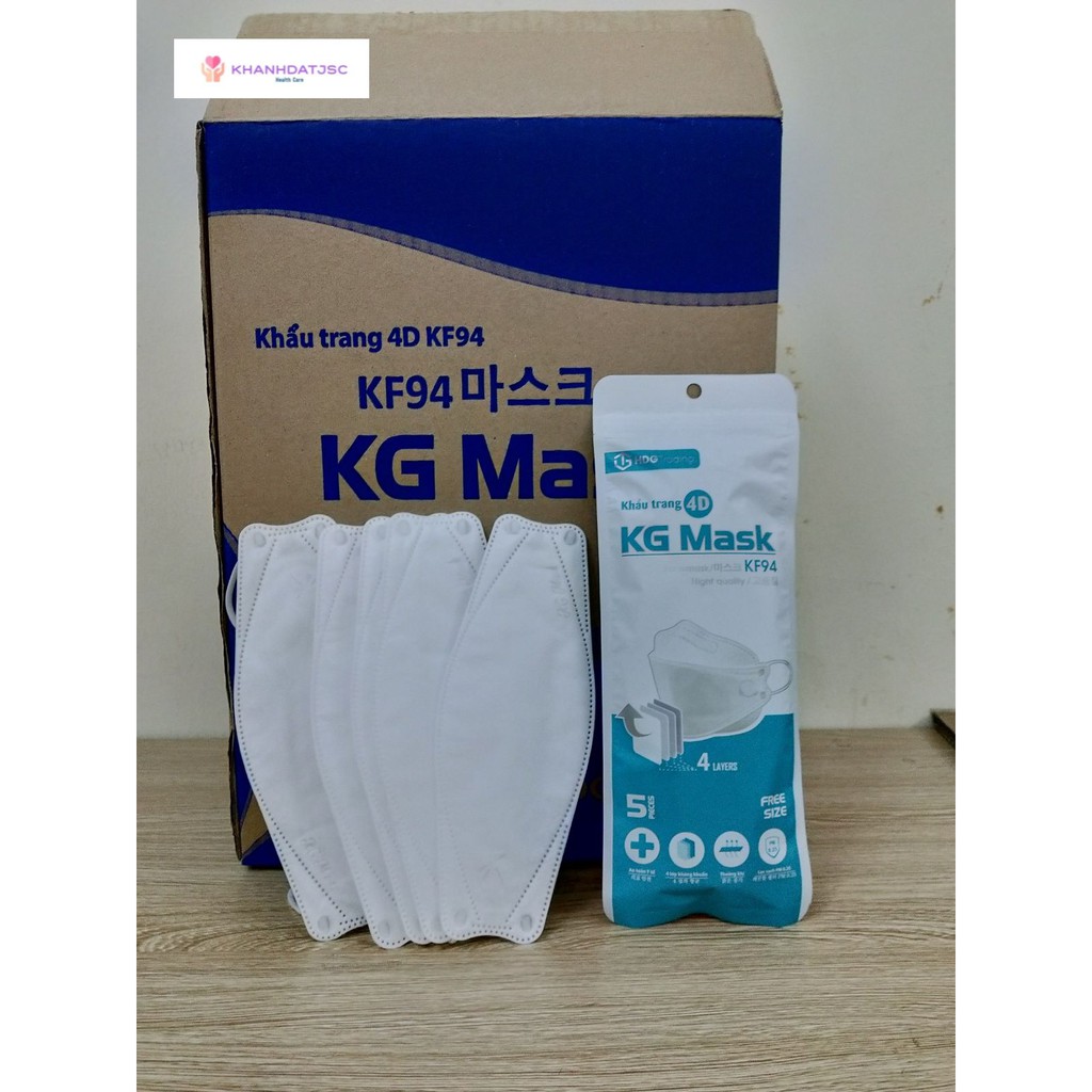 Khẩu trang 4D KG Mask chuẩn KF94 – phong cách Hàn Quốc ( 5 chiếc/ 1 túi ...