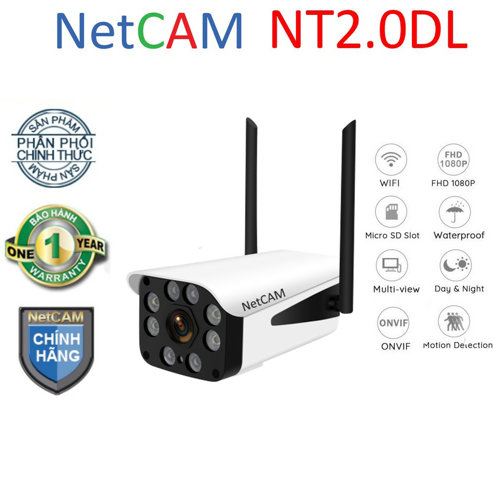 Camera IP wifi giám sát ngoài trời NetCAM NT2.0DL 1080P | Shopee Việt Nam