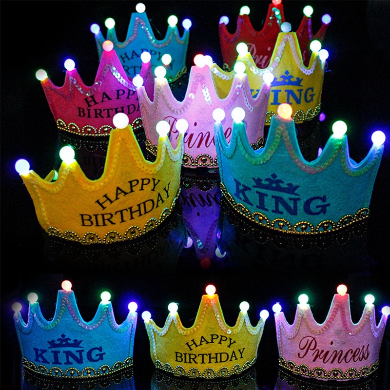 Nón Sinh Nhật Đính Vương Miện Có Đèn LED Cho Bé | Shopee Việt Nam