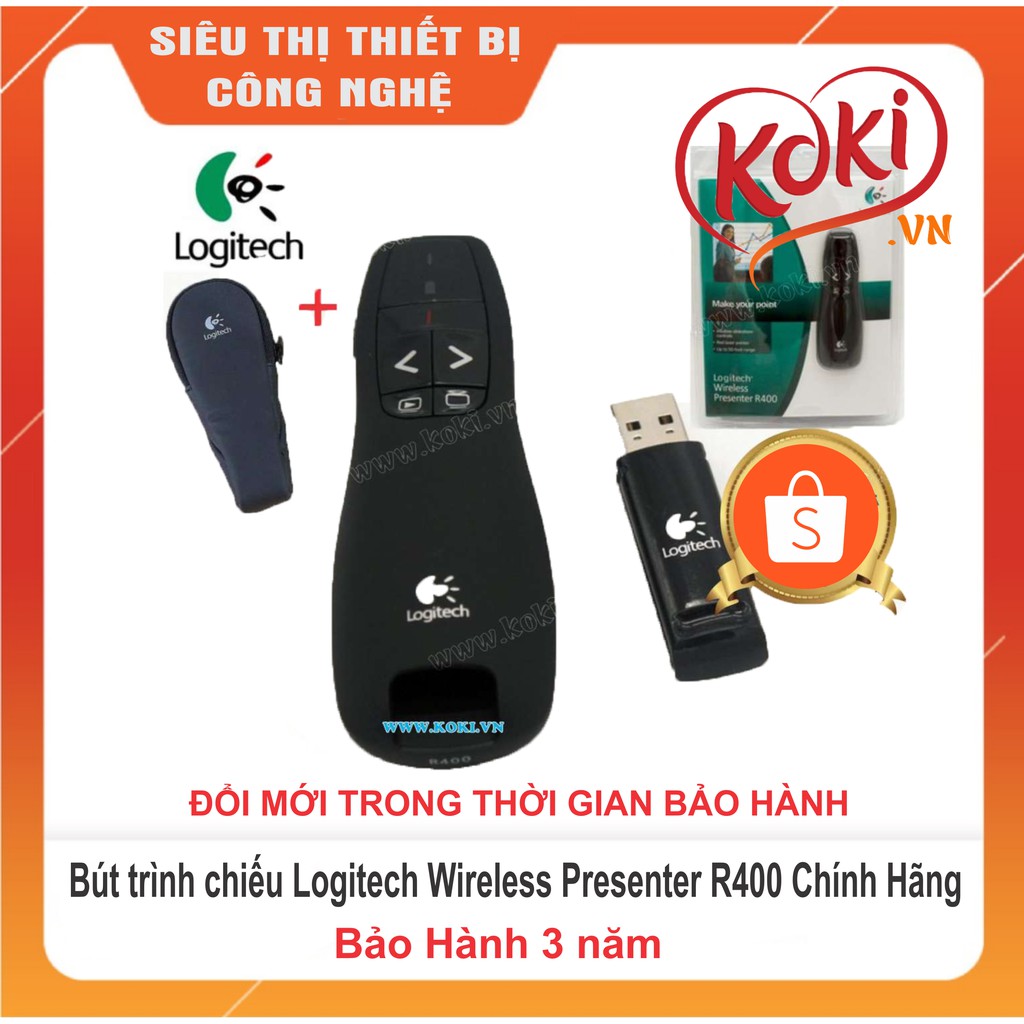 Bút trình chiếu Logitech Wireless Presenter R400 | Shopee Việt Nam