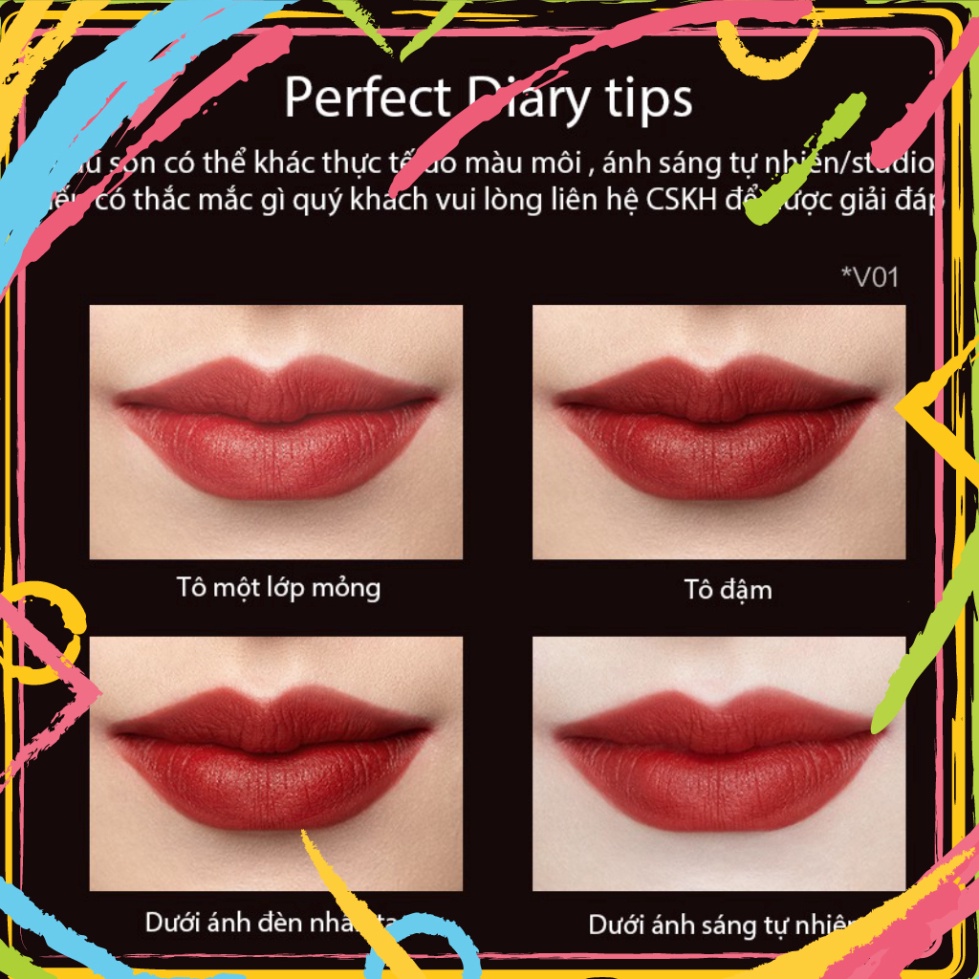 Son Kem Lì Perfect Diary Tông Màu Đỏ Quyến Rũ 2.5g | Shopee Việt Nam