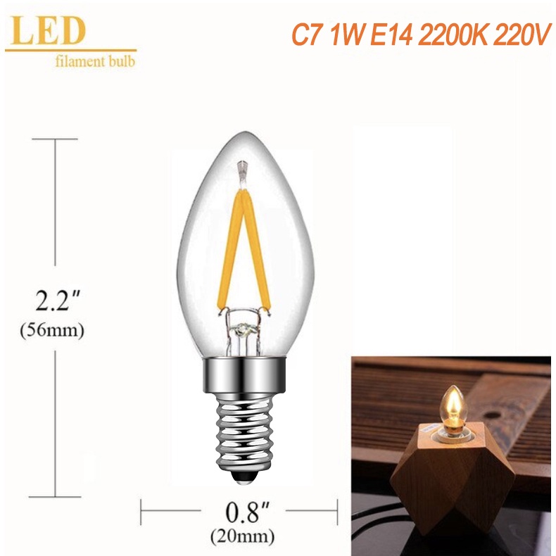 [Mã CLS2404A giảm 30k đơn 150k] Bóng Đèn Led Trang Trí Trần Nhà 0.5 W 1W 2W E12 E14 110V 220V ...
