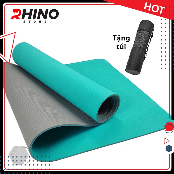 Thảm tập yoga 2 lớp cao su non 6mm Rhino M901 TPE siêu bám, chống trượt ...