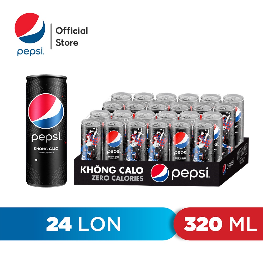 Thùng 24 Lon Nước Uống Có Gaz Pepsi Không Calo (320ml/Lon) | Shopee Việt Nam