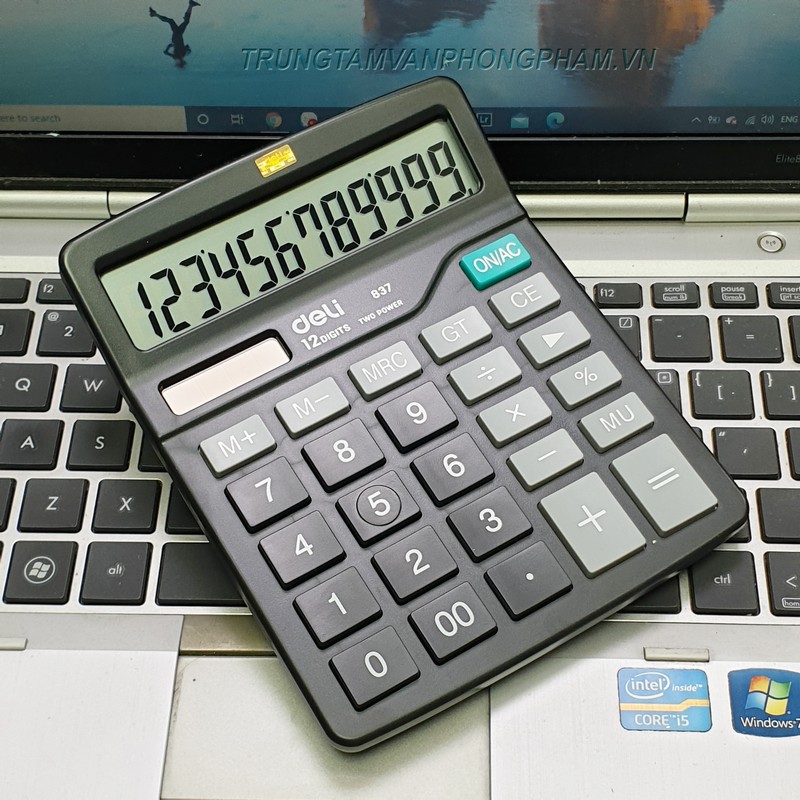 Máy tính tiền 12 số Deli 837 [chính hãng] | Shopee Việt Nam