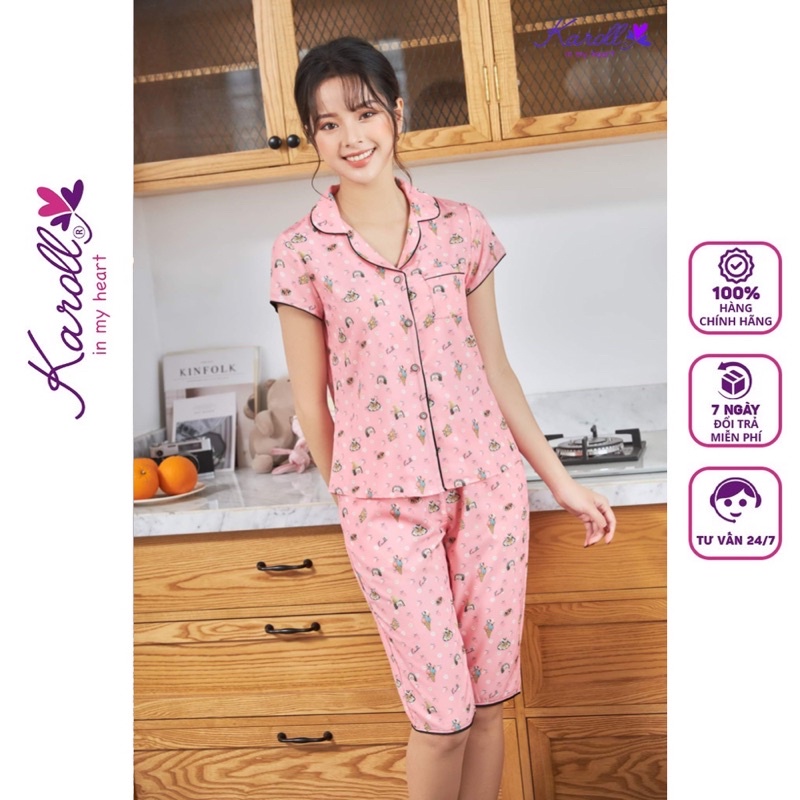 Bộ đồ ngủ pijama lụa nữ Jcvcoll - Karoll NH21.164.01 Pijama bánh sinh ...