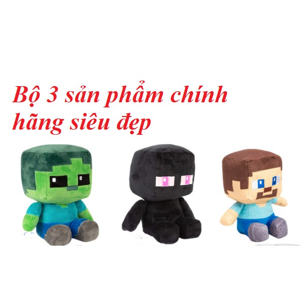 Thú bông minecraft dễ thương Steve - enderman - Zombie | Shopee Việt Nam