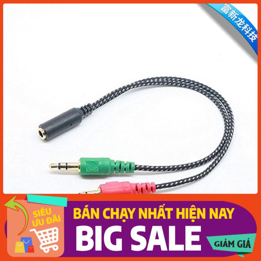 Cáp gộp audio và mic 3.5 ra 1 cổng tích hợp tai nghe và mic 24k ...