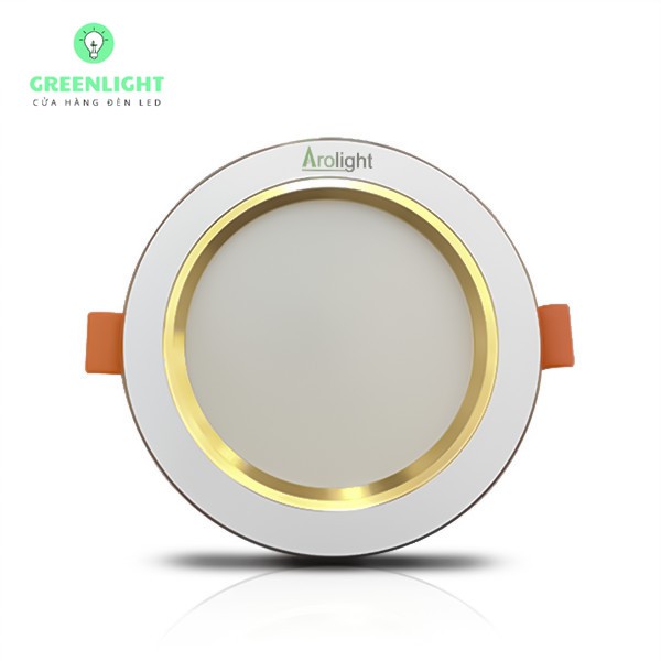 Đèn LED Âm Trần Downlight Viền Bạc 9W Arolight 3 chế độ màuChất lượng ...