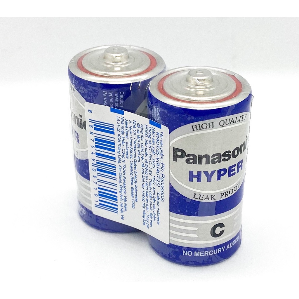 Pin Đại Panasonic R20UT/2S-V 1,5V - 1 đôi (1 hộp 12 đôi) | Shopee Việt Nam