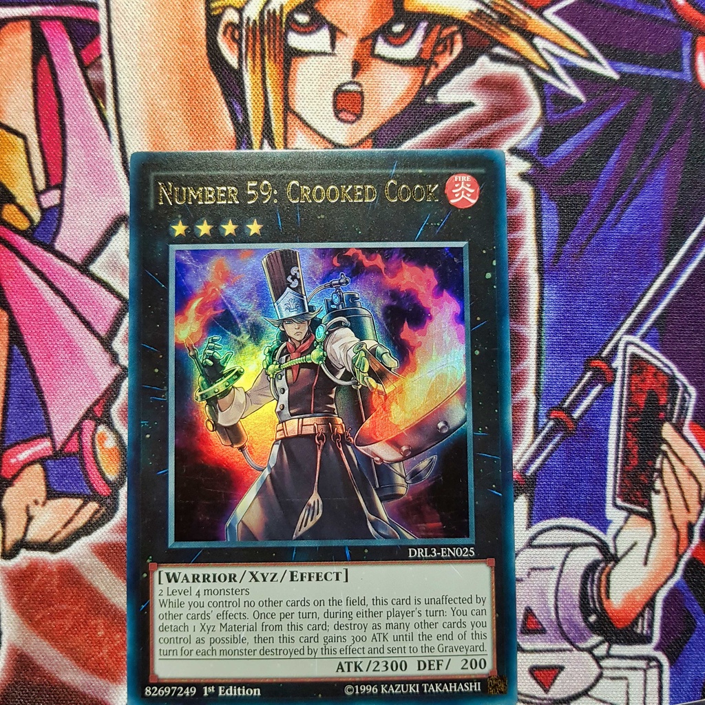 Thẻ bài Yugioh chính hãng | Number 59: Crooked Cook | Ultra rare DRL3 ...