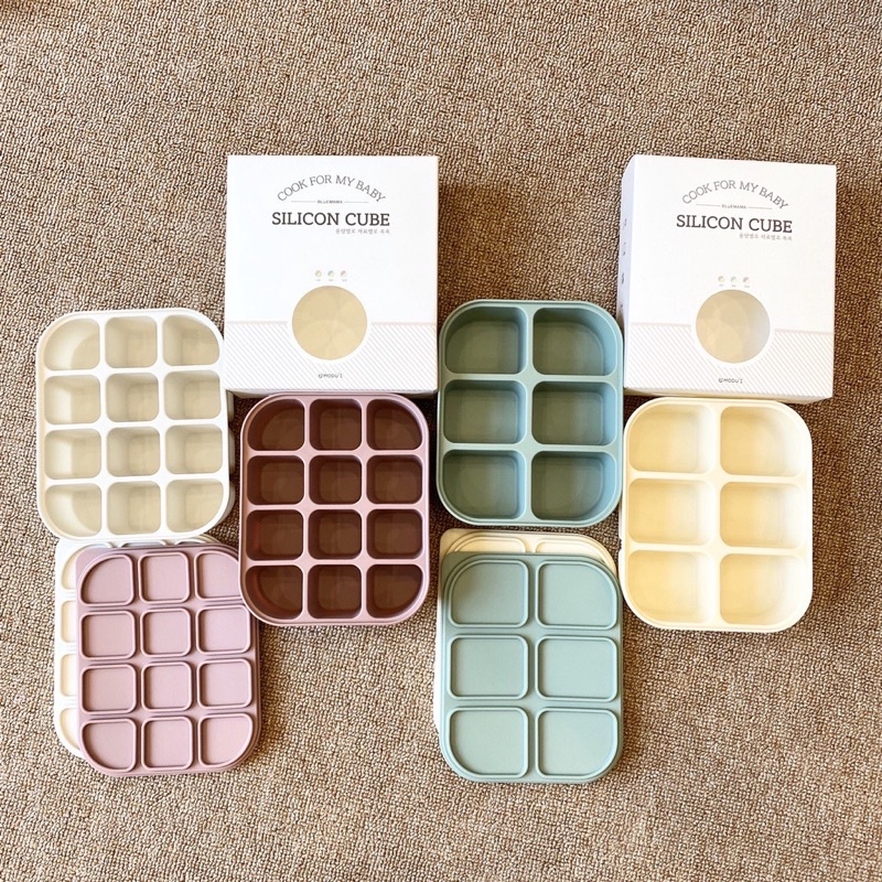 KHAY TRỮ ĐÔNG ĐỒ ĂN DẶM SILICON 12 ngăn TẶNG KÈM NẮP ĐẬY BLUEMAMA MODUI | Shopee Việt Nam
