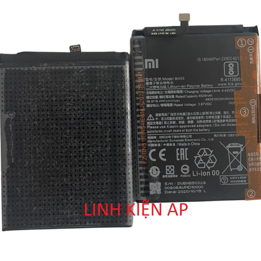 Pin redmi note 9s chính hãng Pin Xiaomi Redmi Note 9s BN55 Dung Lượng ...