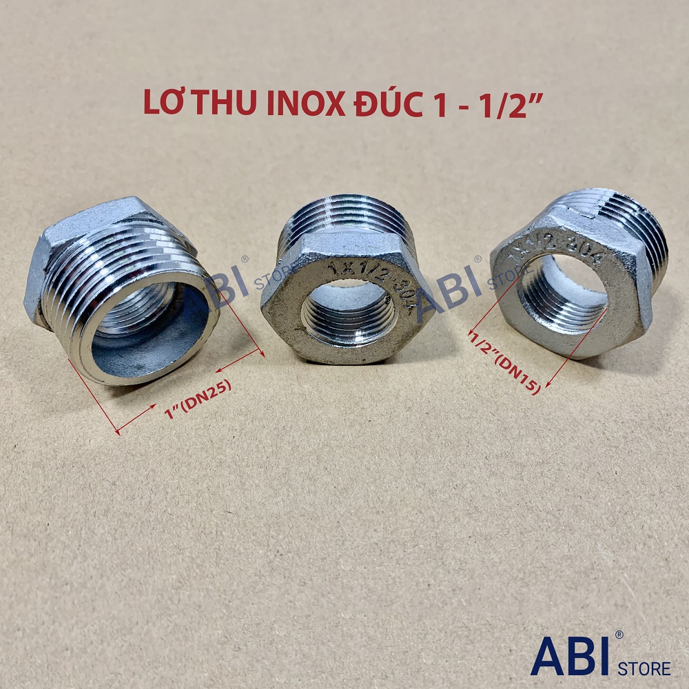 1 cái Lơ inox thu ren ngoài 34 về ren trong 21 đúc dày, cà rá thu 1-1/2''( dn25-dn15) | Shopee ...