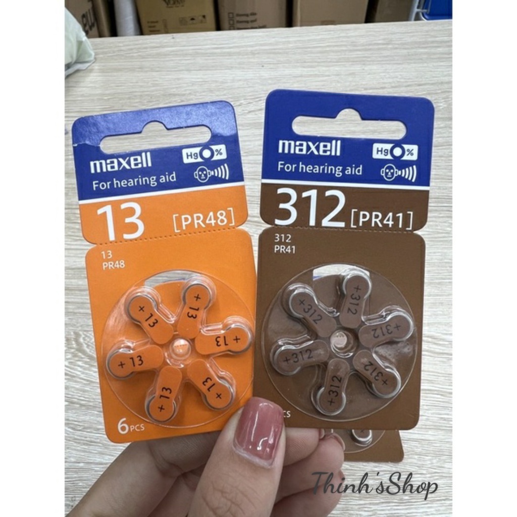Pin trợ thính Maxell vỉ 6 viên PR48-13 / PR41-312 - [CHÍNH HÃNG] (Made in Germany) | Shopee Việt Nam