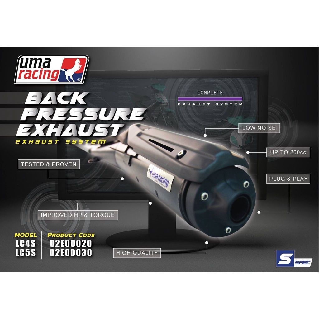 Pô Uma Racing V3 EX 135 4s / 5s - Hàng Real chính hãng Uma | Shopee ...