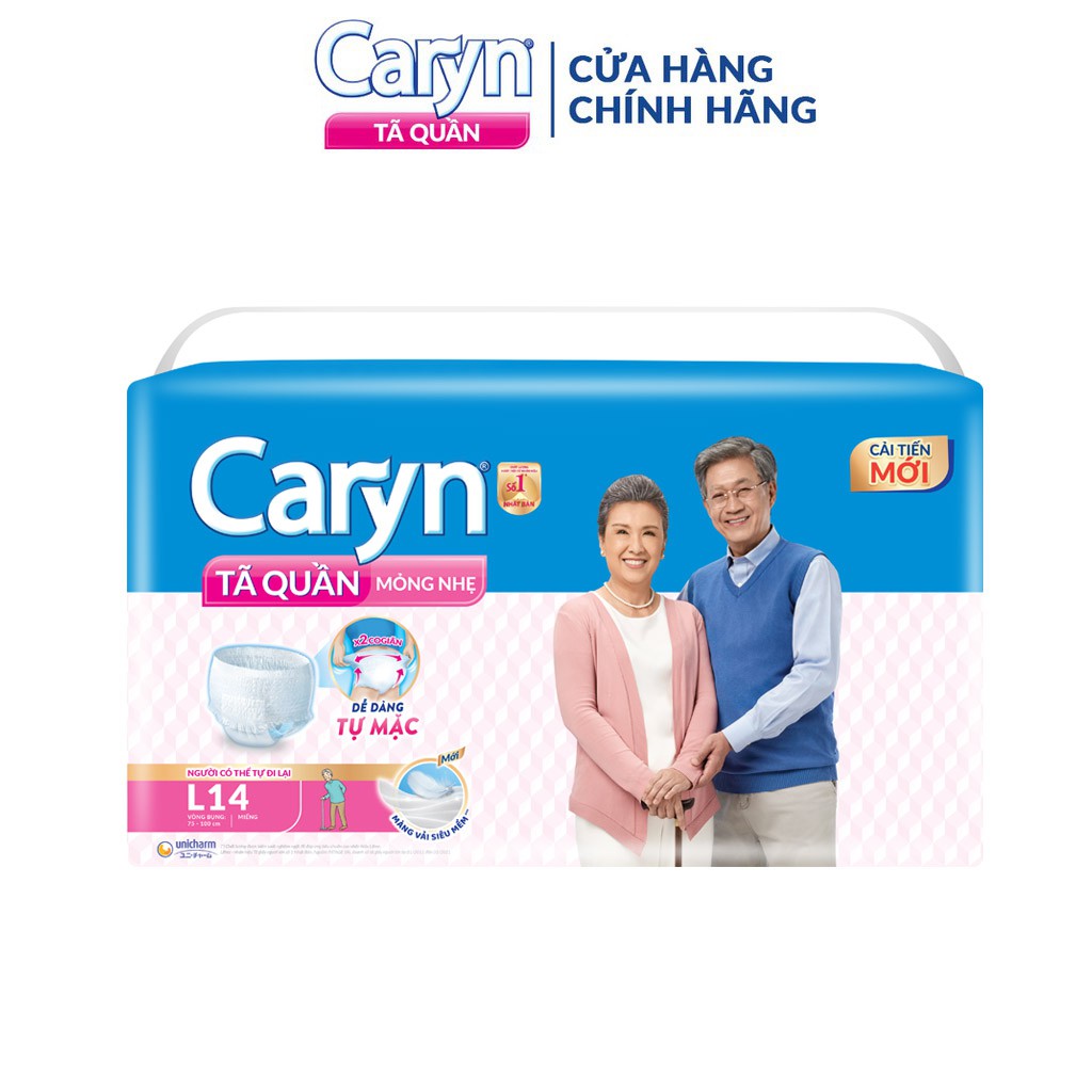 Tã/Bỉm quần người lớn Caryn Mỏng Nhẹ Chống Tràn gói lớn M16/L14 | Shopee Việt Nam