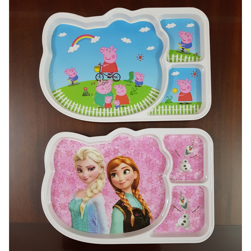 Khay ăn cơm hoạt hình elsa và peppa cho bé | Shopee Việt Nam