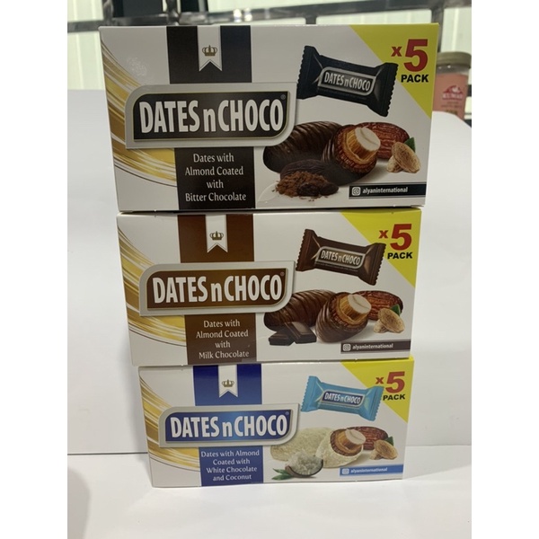 DATES n CHOCO with White Chocolate and Coconut/ Bitter Chocolate/ Milk ...