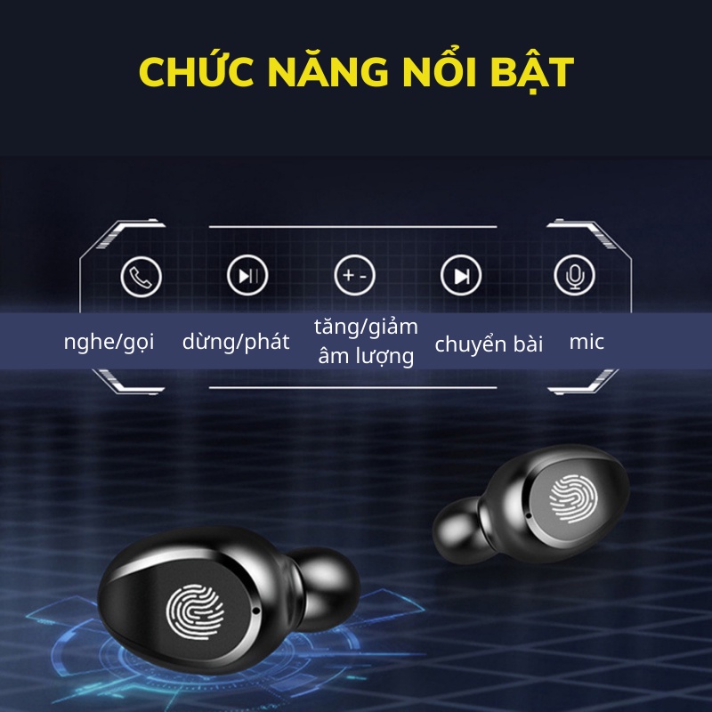 Tai nghe bluetooth amoi F9 TWS 5.0 không dây bản Quốc Tế màn hình LED ...