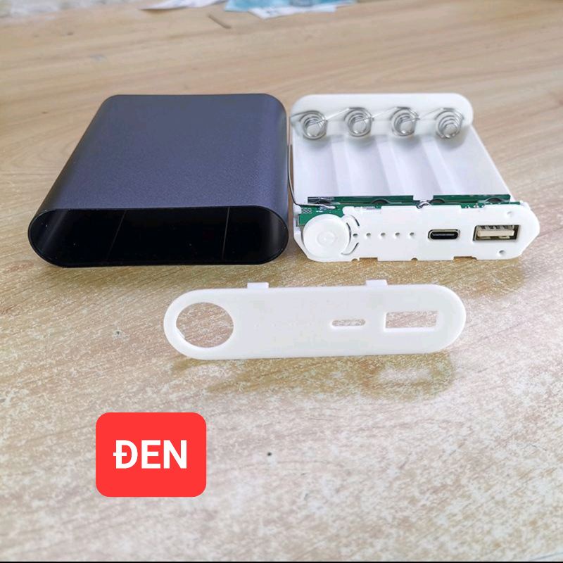 BỘ VỎ 4 PIN - BOX SẠC DỰ PHÒNG ĐIỆN THOẠI CHÂN LÒ XO DÙNG PIN 18650 ...