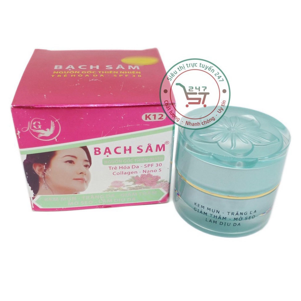 Kem Mụn Trắng da Xóa thâm Liền sẹo Chống dị ứng Bạch sâm K12 30g (Tím ...