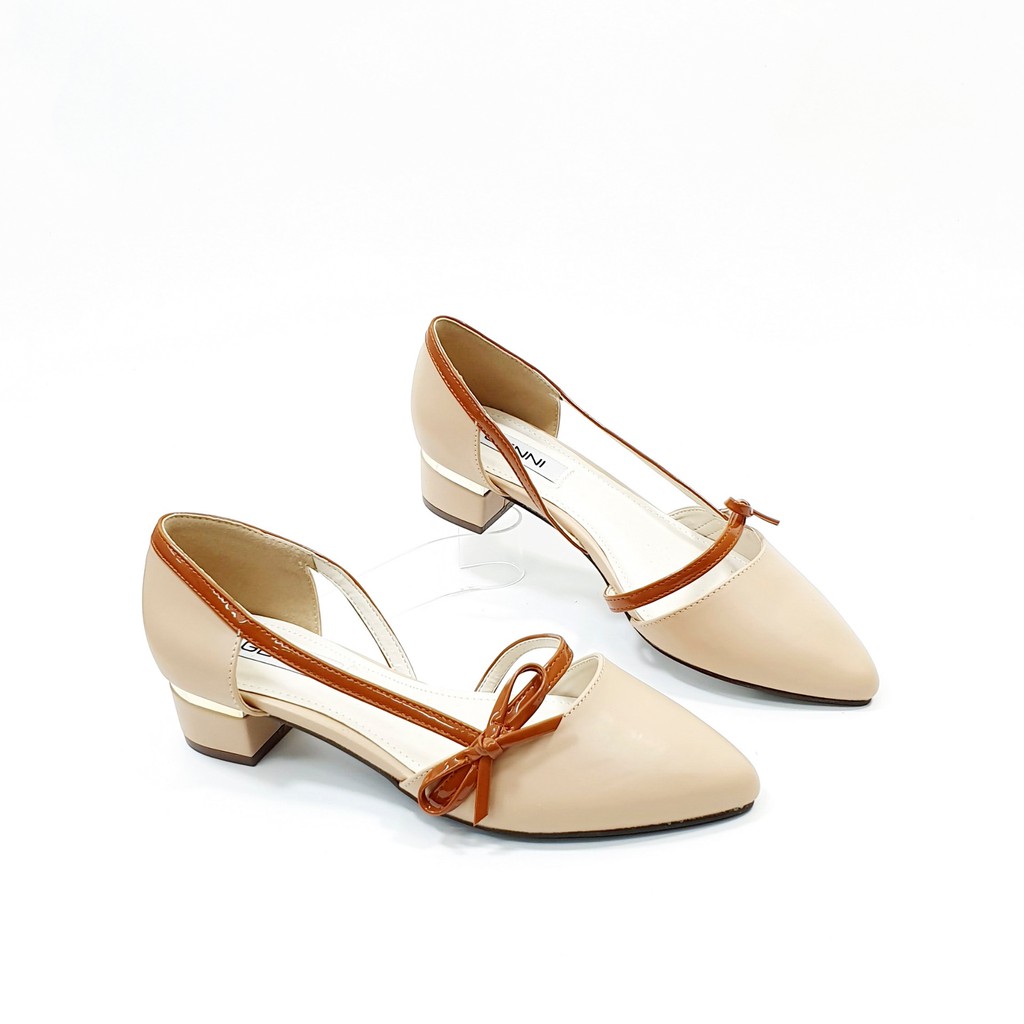 Genni - Giày gót vuông nơ chéo GE073 | Shopee Việt Nam