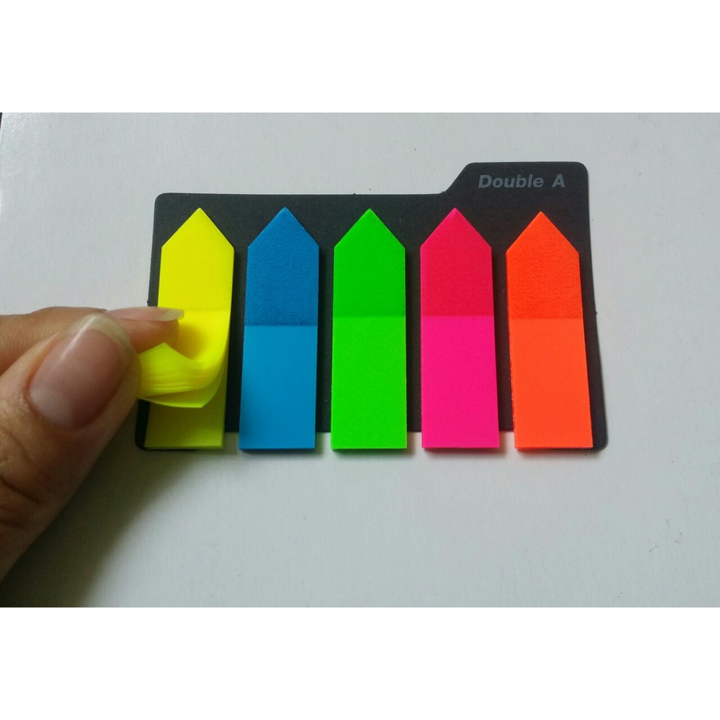 Giấy note 5 màu nhựa mũi tên double A | Shopee Việt Nam