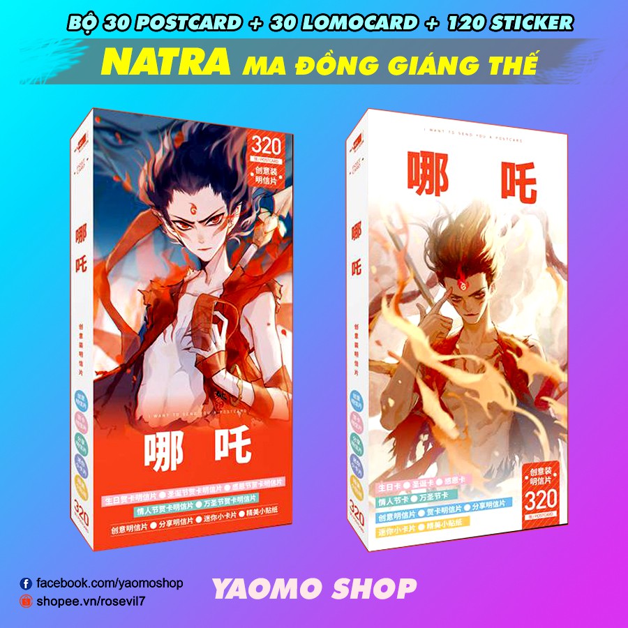 Hộp postcard Na Tra Ma Đồng Giáng Thế (postcard + lomocard + sticker ...