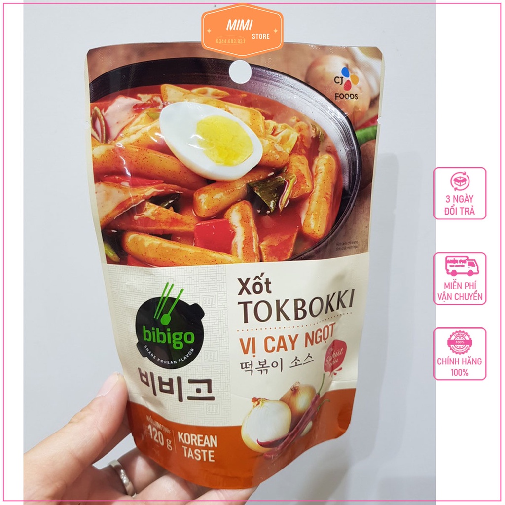 Sốt tokbokki vị cay ngọt BEKSUL Hàn Quốc CJ Foods 120g, xốt tokbokki bibigo cay ngọt, sốt nấu ...