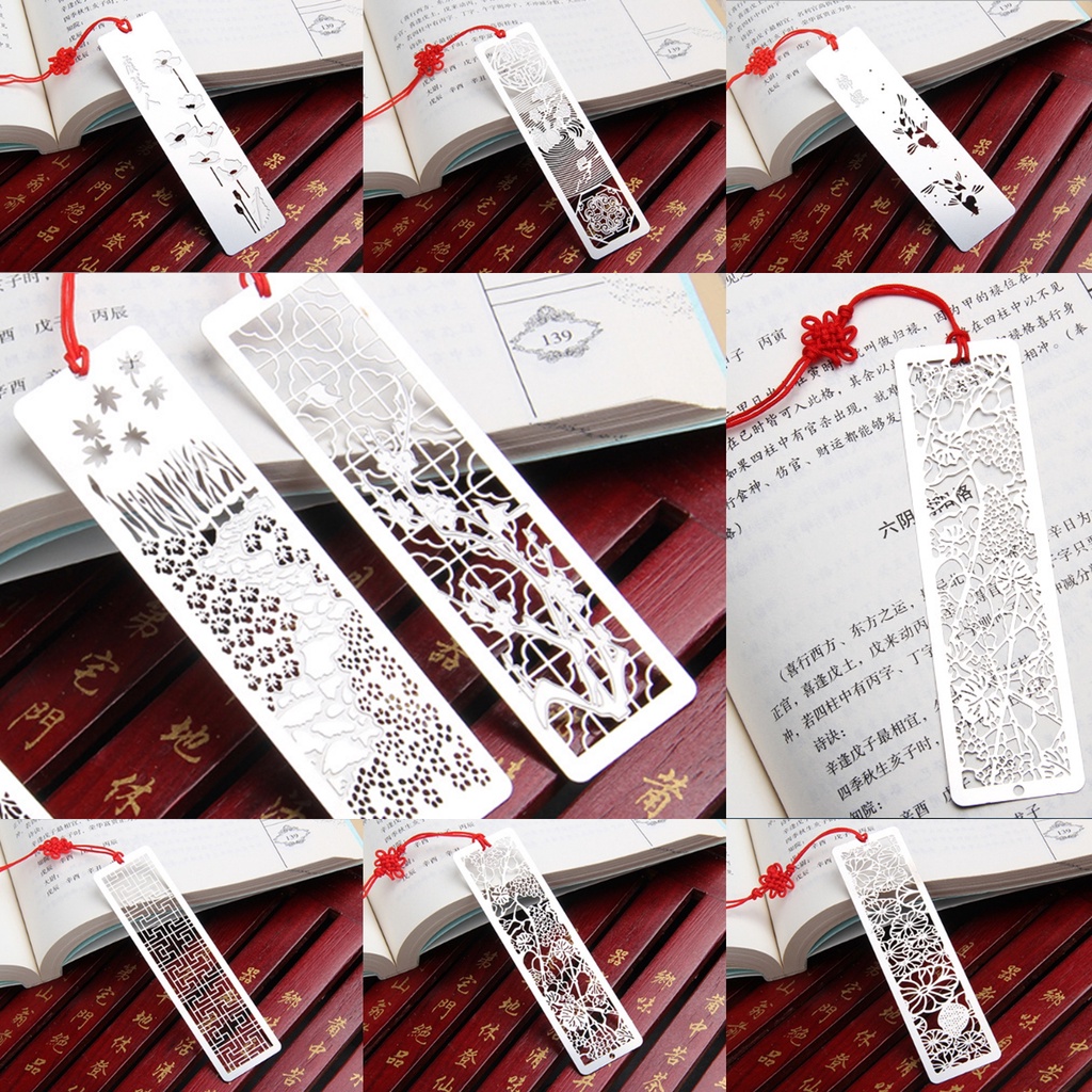 Bookmark đánh dấu trang kim loại phong cách cổ trang màu bạc | Shopee ...