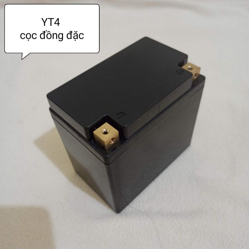 Vỏ acquy xe máy (KHÔNG PIN) 4Ah - YT4, lắp được 4 cell 32650 và mạch đề ...