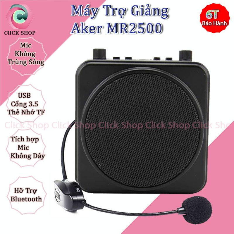 Máy Trợ Giảng Aker MR2500 Hỗ Trợ Bluetooth, USB, Thẻ Nhớ Hàng Kèm 1 Micro Không Dây- Máy Aker MR ...
