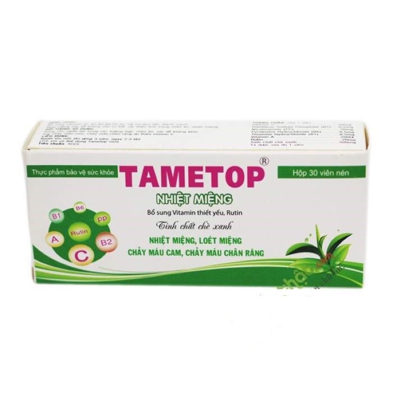 Tametop Tâm Việt - Giảm nhiệt miệng trà xanh hộp 30v | Shopee Việt Nam