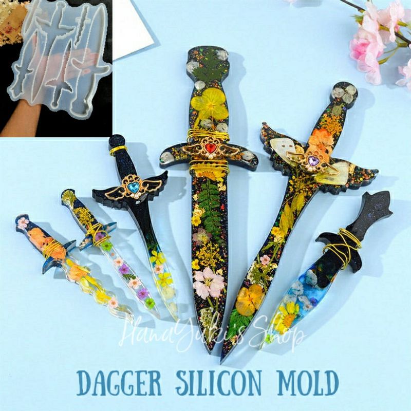 Khuôn silicon đúc Epoxy Resin hình dagger độc đáo dùng trong Resin ...