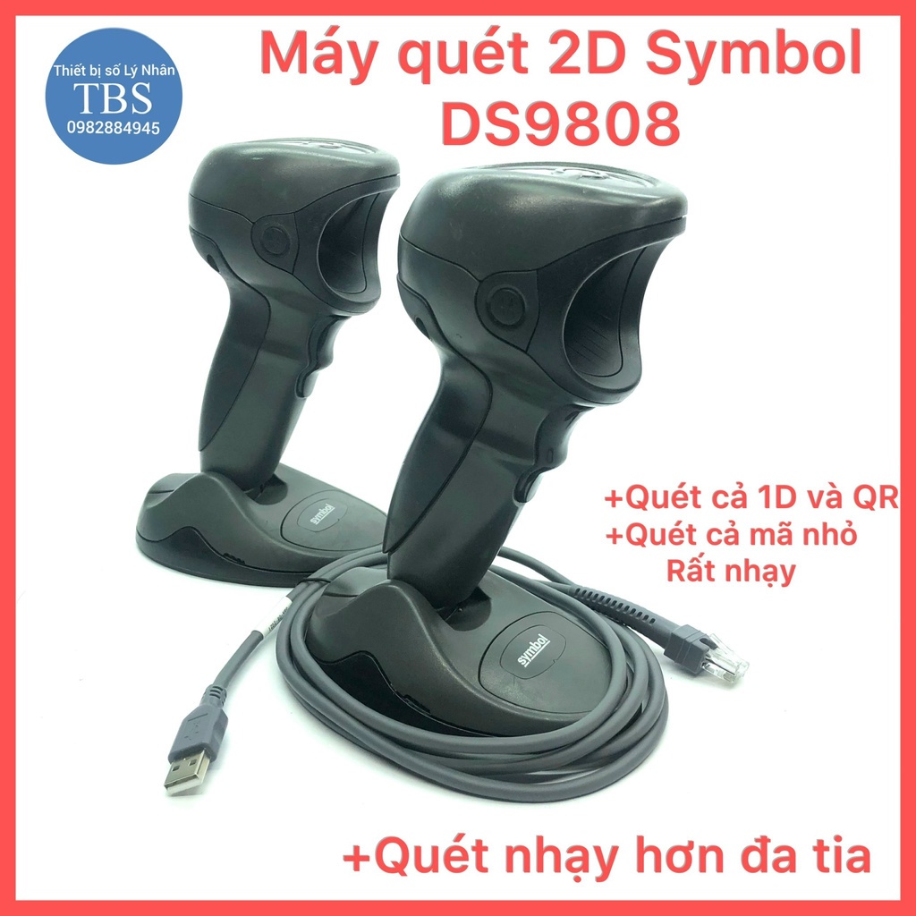 Máy quét mã vạch có dây Symbol DS9808 quét mã 1D, 2D siêu nhạy, chính ...