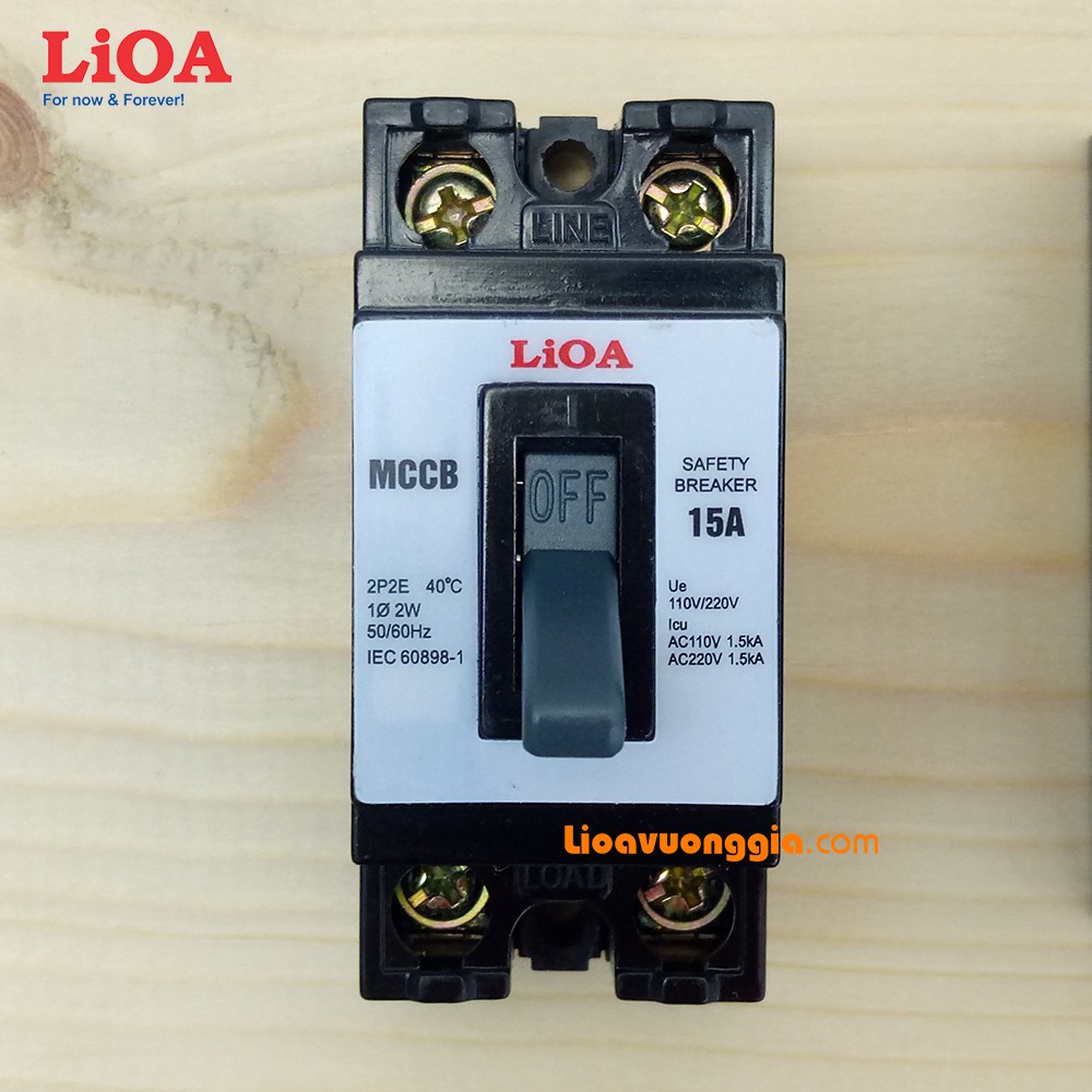 Cầu dao tự động an toàn APTOMAT LiOA 15A loại 2 cực 2 tiếp điểm ...