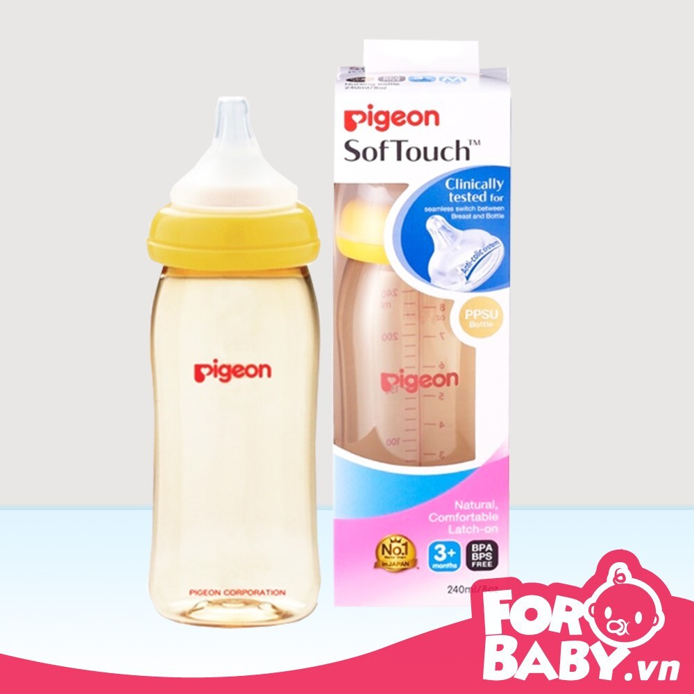 Bình sữa Pigeon SofTouch PPSU Plus 240ml | Shopee Việt Nam