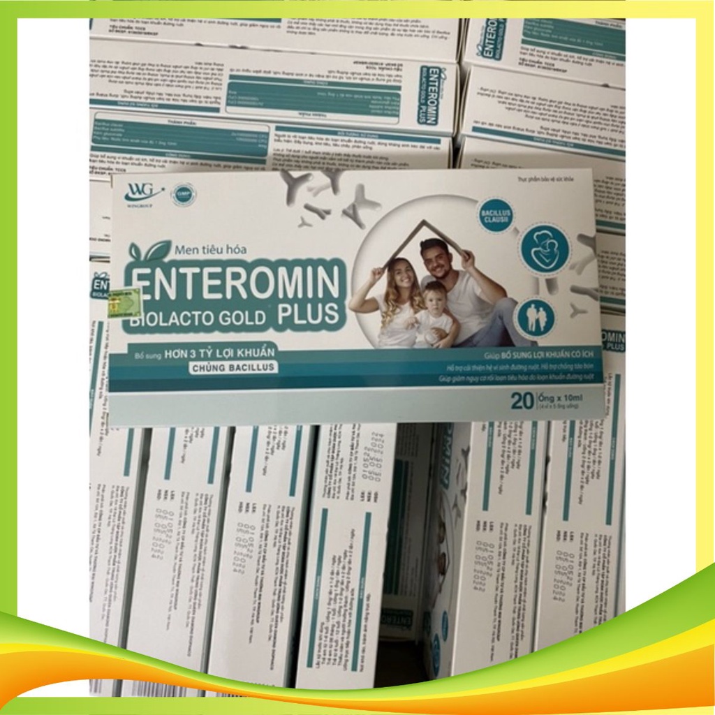 Men ống vi sinh ENTEROMIN PLUS Biolacto Gold Plus_Hộp 20 ống giúp tiêu ...