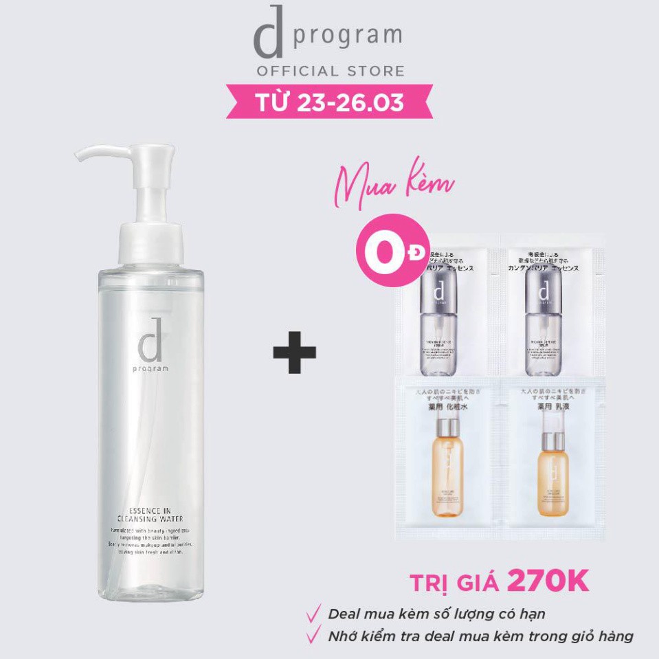 Nước tẩy trang dưỡng da Essence Cleansing Water d program 180ml | Shopee Việt Nam