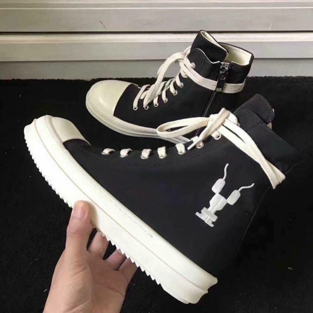 [FULL BOX] Giày thể thao Rick Owens High Mickey cổ cao chất liệu canvas ...