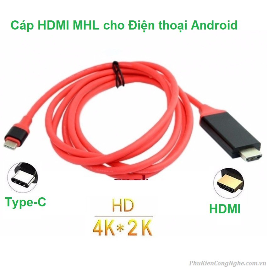 Cáp HDMI MHL cho điện thoại Android Type-C dài 2m - Chính Hãng | Shopee ...