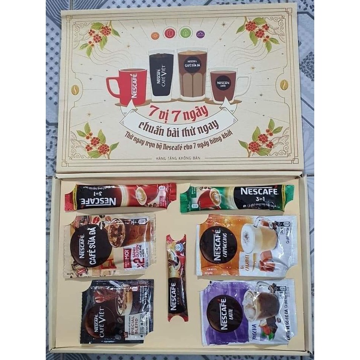 Cà phê NESCAFE. Set 7 vị 7 ngày trong 1 tuần. Hàng KM giá siêu rẻ ...