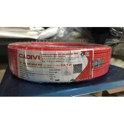 10 mét dây điện cadivi đôi mềm 1 lớp vỏ VCmd 2x1.5mm (VCmd2x30t ...