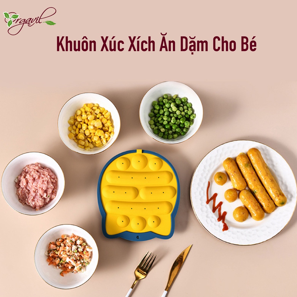 Khuôn Làm Thức Ăn Dặm Cho Bé, Khuôn Xúc Xích Silicon Hình Con Mèo, Dễ ...