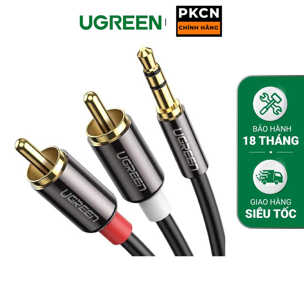 Dây Audio 3.5mm ra 2 đầu RCA (Hoa sen) UGREEN AV116 | Shopee Việt Nam