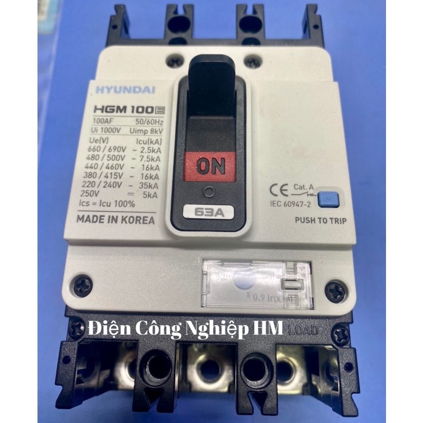 Aptomat MCCB 3 Pha HGM100E-F Hyundai dòng 63A~100A - Chính Hãng, Át Tô Mát Khối Cầu Dao Điện 3P ...