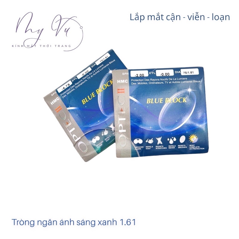 Tròng Kính Chống Ánh Sáng Xanh Thế Hệ Mới OPTEC II 1.61 BLUE BLOCK | Shopee Việt Nam
