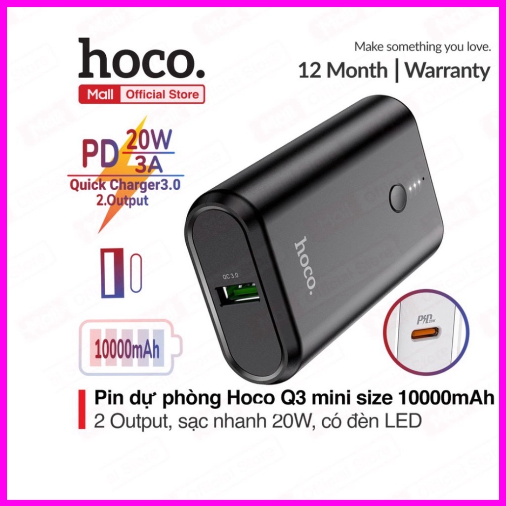 Sạc Dự Phòng mini Siêu Tốc 20W Q3.0. 10000mah. Sạc Dự Phòng Chính Hãng Hoco Q3 | Shopee Việt Nam