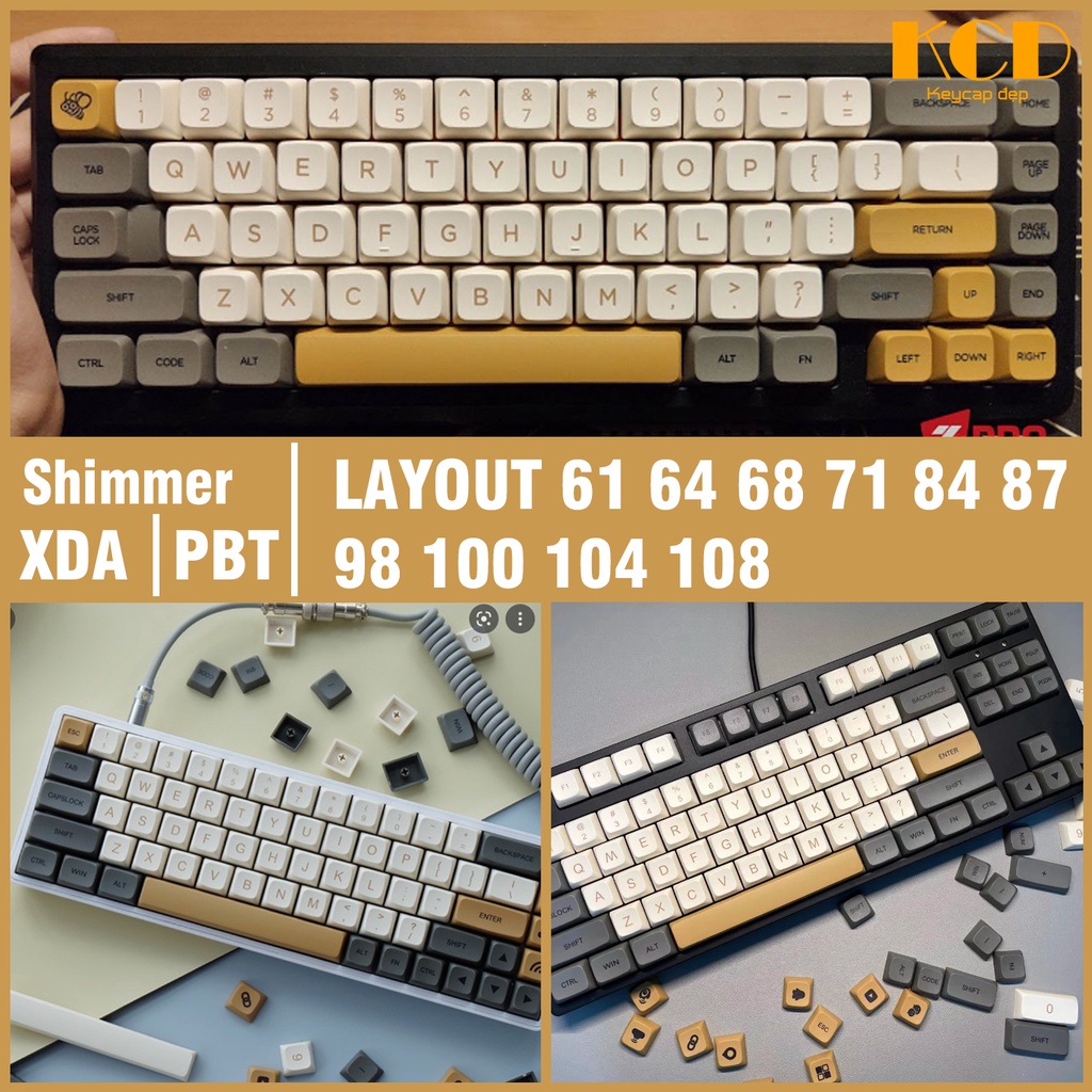 Bộ Keycap PBT profile XDA 9.5mm, MOA , Shimmer, Matcha,... in Dyesub ...